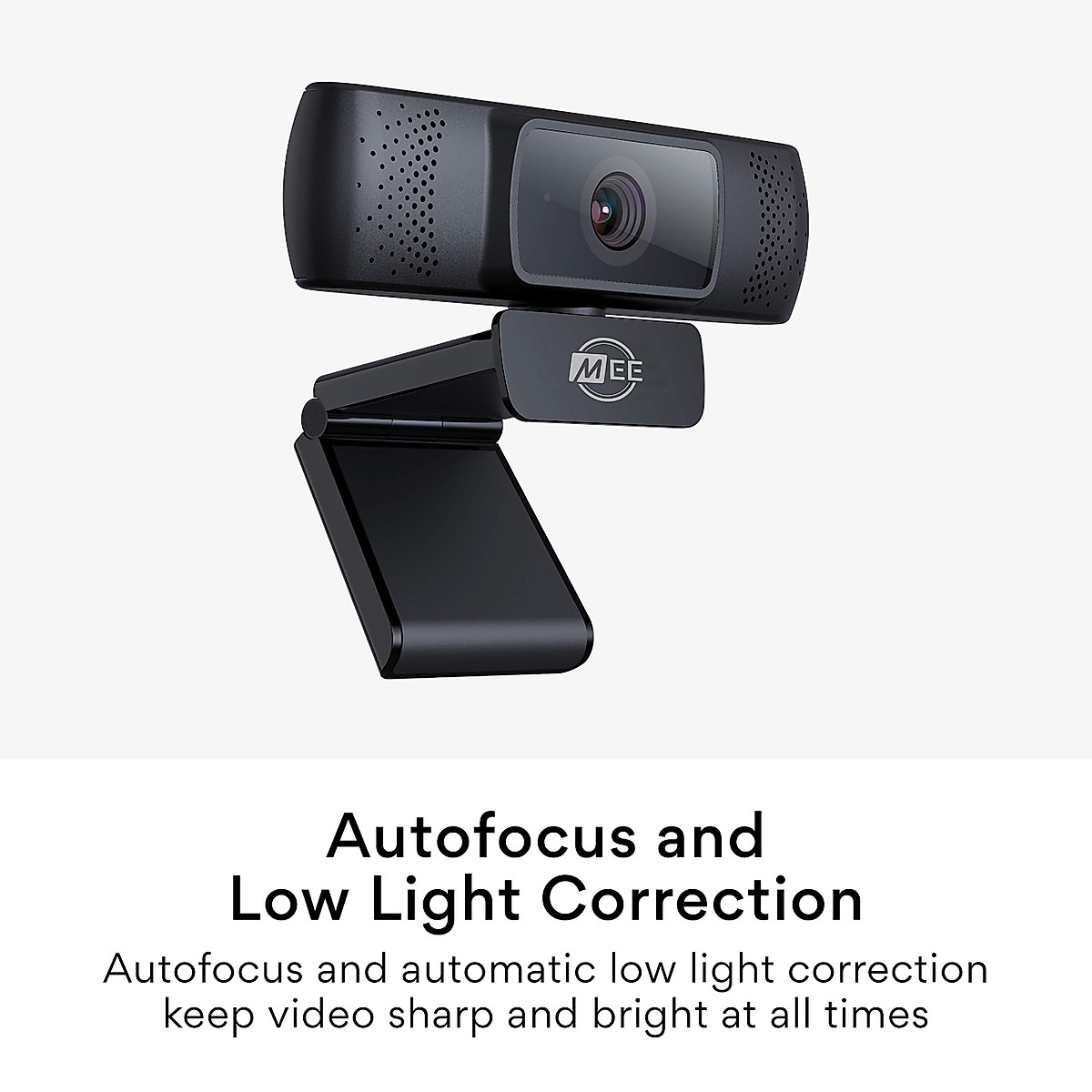 MEE audio 201W 1080p HD Webcam with Mini Tripod, Wide Angle Lens, Microphone, Autofocus, Low Light Correction for Zoom Video Calling; USB Streaming Web Camera for Computer PC Mac Laptop Desktop