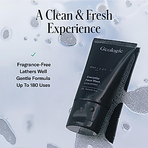 Geologie 2% Salicylic Acid Unscented Face Wash | Fragrance-Free Facial Cleanser for Men & Women | Acne & Oil Control | Non-irritating, Deep Cleansing & BHA Exfoliating Face Wash | 2-Pack