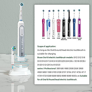 SoulBay Toothbrush Charger Model 3757 Replacement for Braun Oral B Electric Toothbrushes Series Pro D OC IPX7 Waterproof Charger Base Inductive Power Cord with 2 Brush Head Holders, White