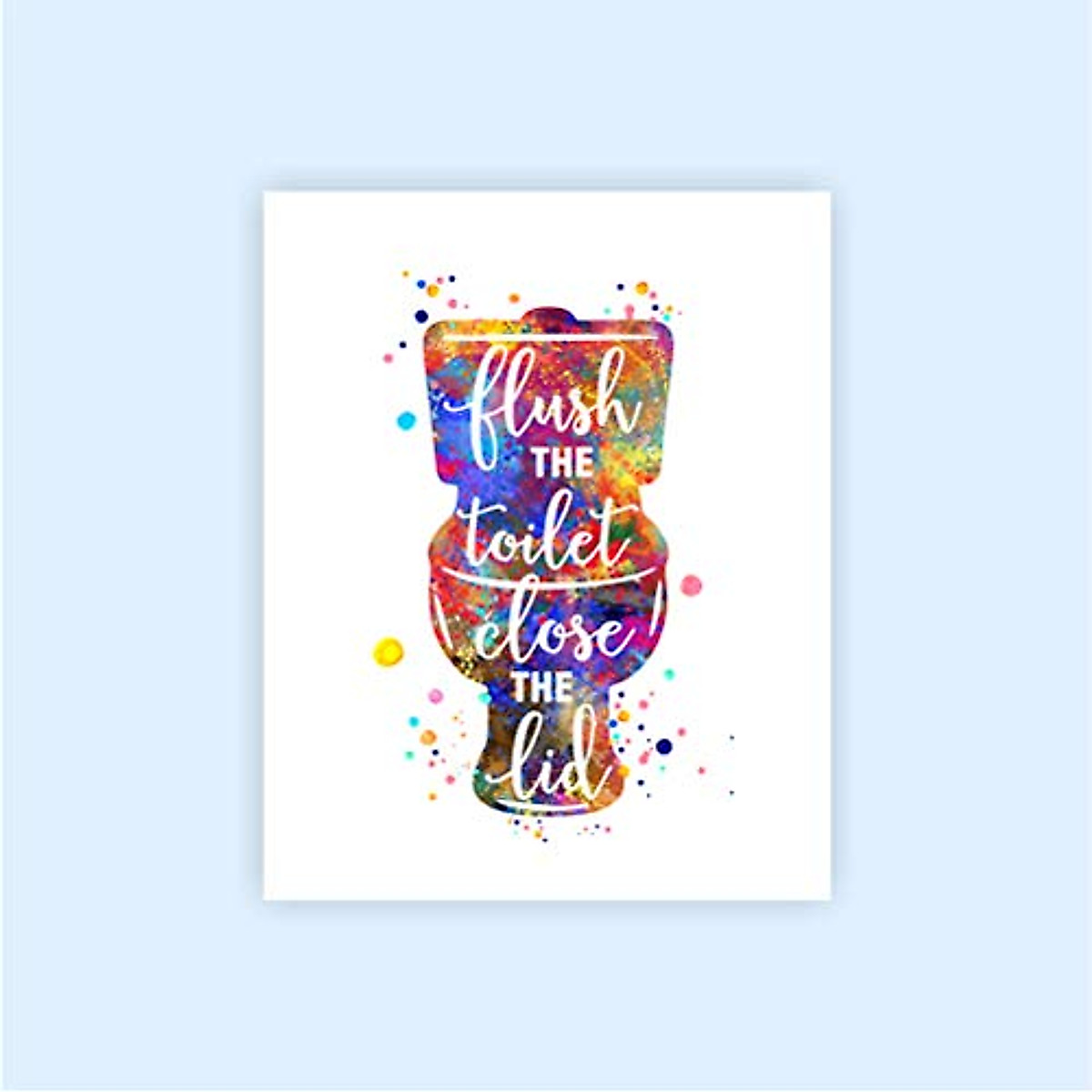 Dignovel Studios Unframed (Set of 4) 8X10 Funny Bathroom Signs Bathroom Rules Watercolor Wall Art Prints dnc21