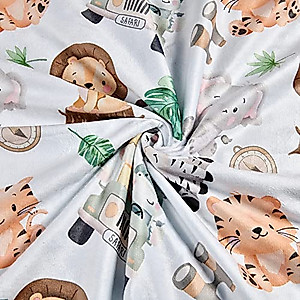 Baby Blanket Super Soft Minky Blanket Cute Animal Blanket with Dotted Backing for Newborns Nursery Stroller Receiving Toddlers Crib Bedding for Boy or Girl(30 x 40 Inch) (Animal)