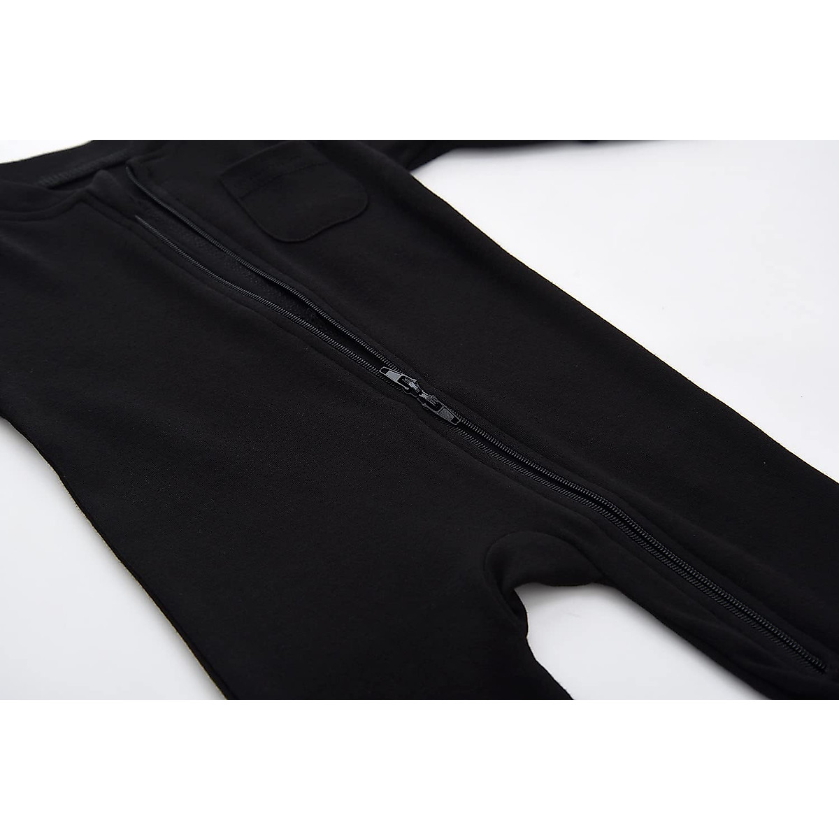 HahaNice Baby 2 Way Zipper Girls Boys 100% Cotton Footed Sleep and Play with Mitten Cuffs Black&Red 3 Months