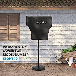 SereneLife Patio Heater Cover for SLOHT40 Infrared Outdoor Electric Space Heater, Heavy Duty Propane Heater Cover, Durable, Tearproof Waterproof Dustproof, Wind/Sunlight/Snow Resistant