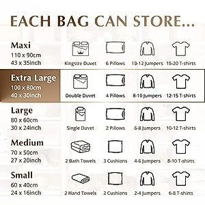 GENIE SPACE - Incredibly Strong Premium Space Saving Vacuum Bags Storage | 2 x EXTRA LARGE (40x30in) | Airtight & Reusable | Create 80% more space | For Clothes, Towels, Bedding, Duvets and more..