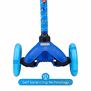 Sonic The Hedgehog Self Balancing Kick Scooter with Light Up Wheels, Extra Wide Deck, 3 Wheel Platform, Foot Activated Brake, 75 lbs Limit, Kids & Toddlers Girls or Boys, for Ages 3 and Up