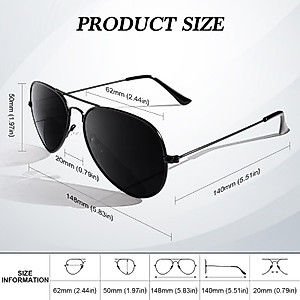 ANZIW Pilot Sunglasses Men Womens Lightweight Metal Frame Polarized Shades UV400 Protection
