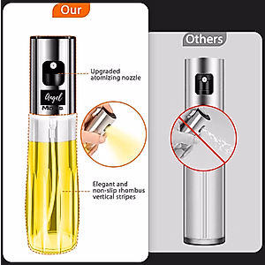 Angel Maks Oil Sprayer for Cooking, Grilling, Broiling, Baking, Olive Oil, Vegetable oil, Seasonings, Vinegar, Air Fryer, Soy sauce, Sunflower oil, Avocado Oil, Mister, Food Safe Glass 100ml/3.4oz