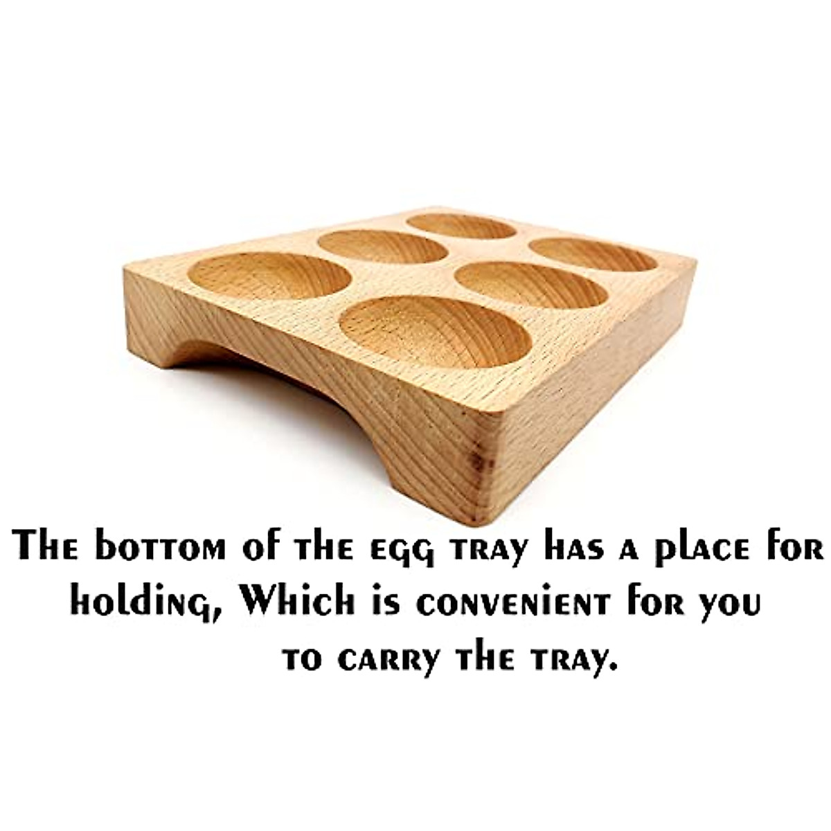 5MoonSun5's Handmade 6 Egg Tray - Wooden Egg Holder Usable in Kitchen Refrigerator, Counter top – Store and Display Chicken Eggs, Easy to Clean A great gift for your love ones..