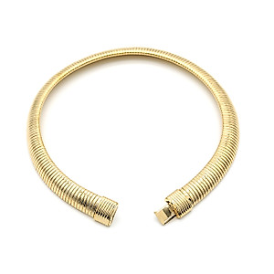 Marshal Metal Fashion Necklace 18K Gold Plated Brass Omega Choker Necklace (NK154G(15mm))