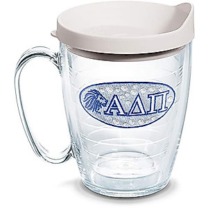 Tervis Sorority - Alpha Delta Pi Tumbler with Emblem and White Lid 16oz Mug, Clear