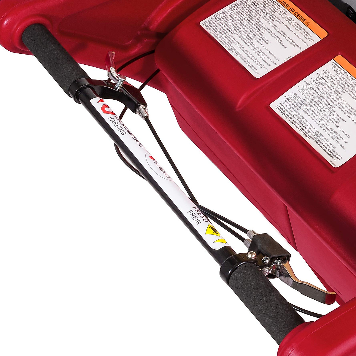 Gaggle by Foundations Parade 6 Seat Buggy Stroller with 5 Point Harness for Added Safety, Multi-Child Buggy Stroller with Soft Stop Brake, Fits Through Standard Doorways, Made in The USA (Red/Gray)