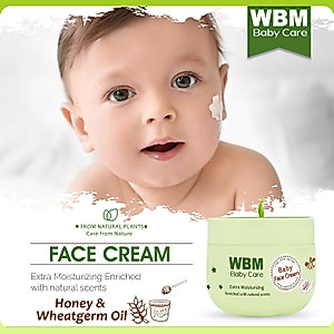 WBM Care Baby Care Gift Set with Baby Oil,Baby Powder and Face Cream - Essentials Skin Care Products,Baby & Mommy Gift Set, 3 Items