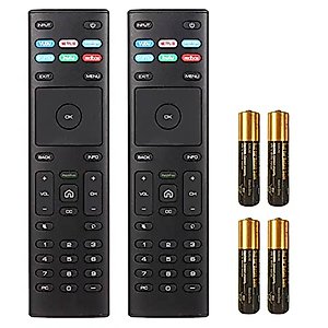 2 Packs XRT136 Replaced Watchfree Remote Control for VIZIO Smart TV D-Series M-Series P-Series V-Series with VUDU Netflix PrimeVideo Xumo Hulu Redbox with Batteries