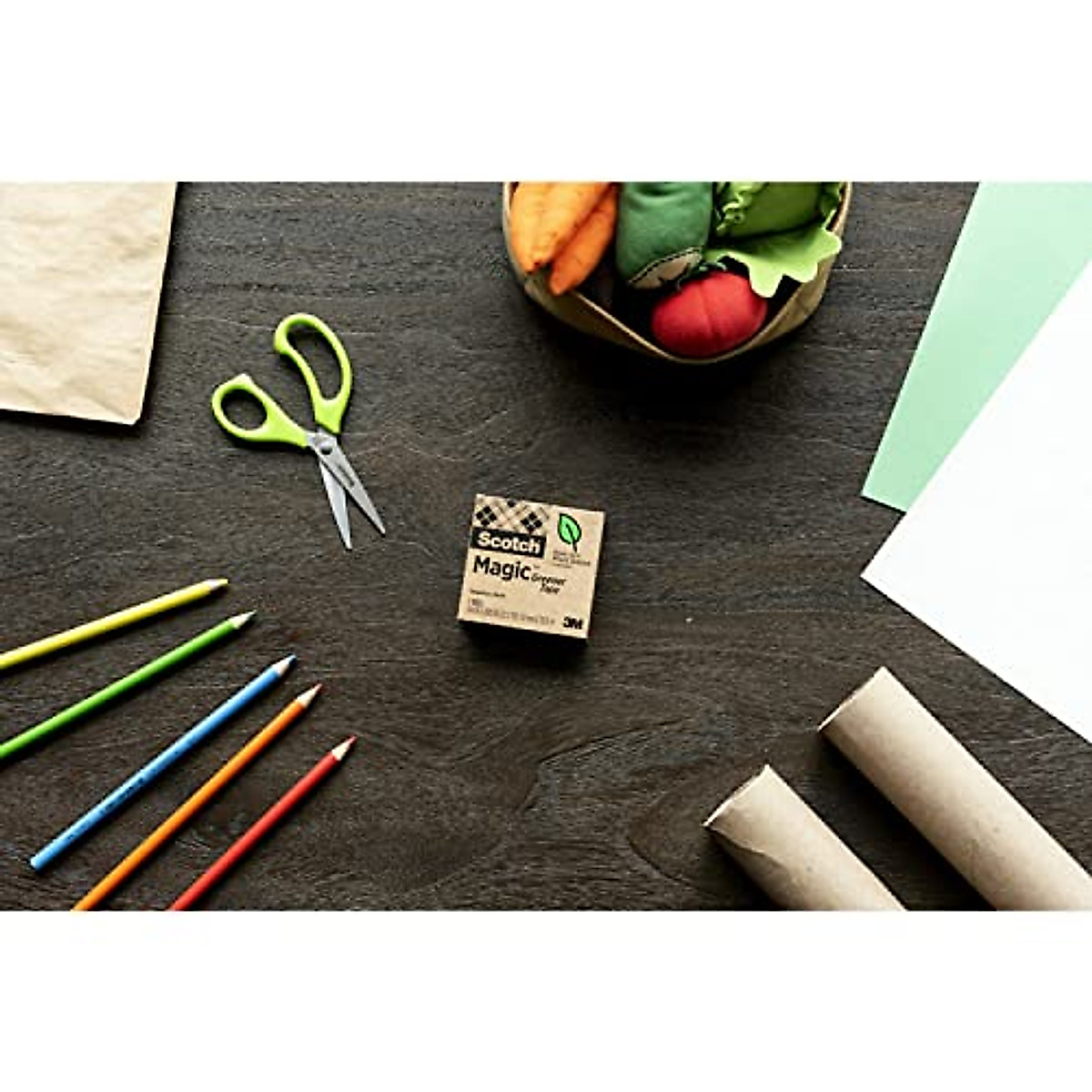 Scotch Magic Greener Tape, 24 Rolls, Great for Gift Wrapping, Numerous Applications, Invisible, Engineered for Repairing, 3/4 x 900 Inches, Boxed (812-24P)