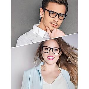 Tatuo 3 Pieces Stainless Steel Eyeglass Chain for women Cord Reading Glass Lanyard Sunglass Holder with 6 Pieces Extra Silicone Loop