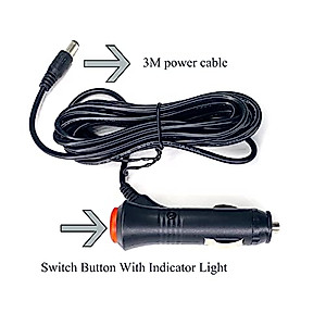 Universal 12V 24V Car Cigarette Lighter 7m Video Wire Cable + 3m RCA Video Power Cable Adapter Plug with Switch Power Cord for Rearview Camera Connect Car Monitor Power Wire Adapter Plug Easy Install