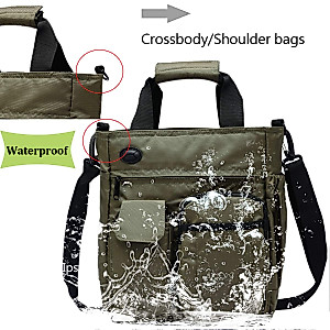 Crossbody Messenger Bag Men Waterproof Shoulder Business Work Bag Nylon with Headphone Port