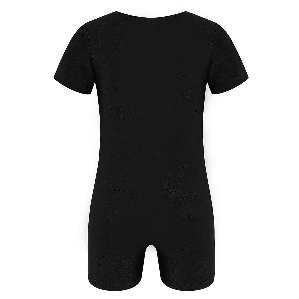 Yeahdor Kids Boys Girls Team Basic Gymnastics Dance Leotard Bodysuit Biketard for Athletic Sports Tumbling Black 8-10