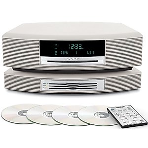 Bose Wave Music System with Multi-CD Changer -- Platinum White, Compatible with Alexa Amazon Echo (Renewed)