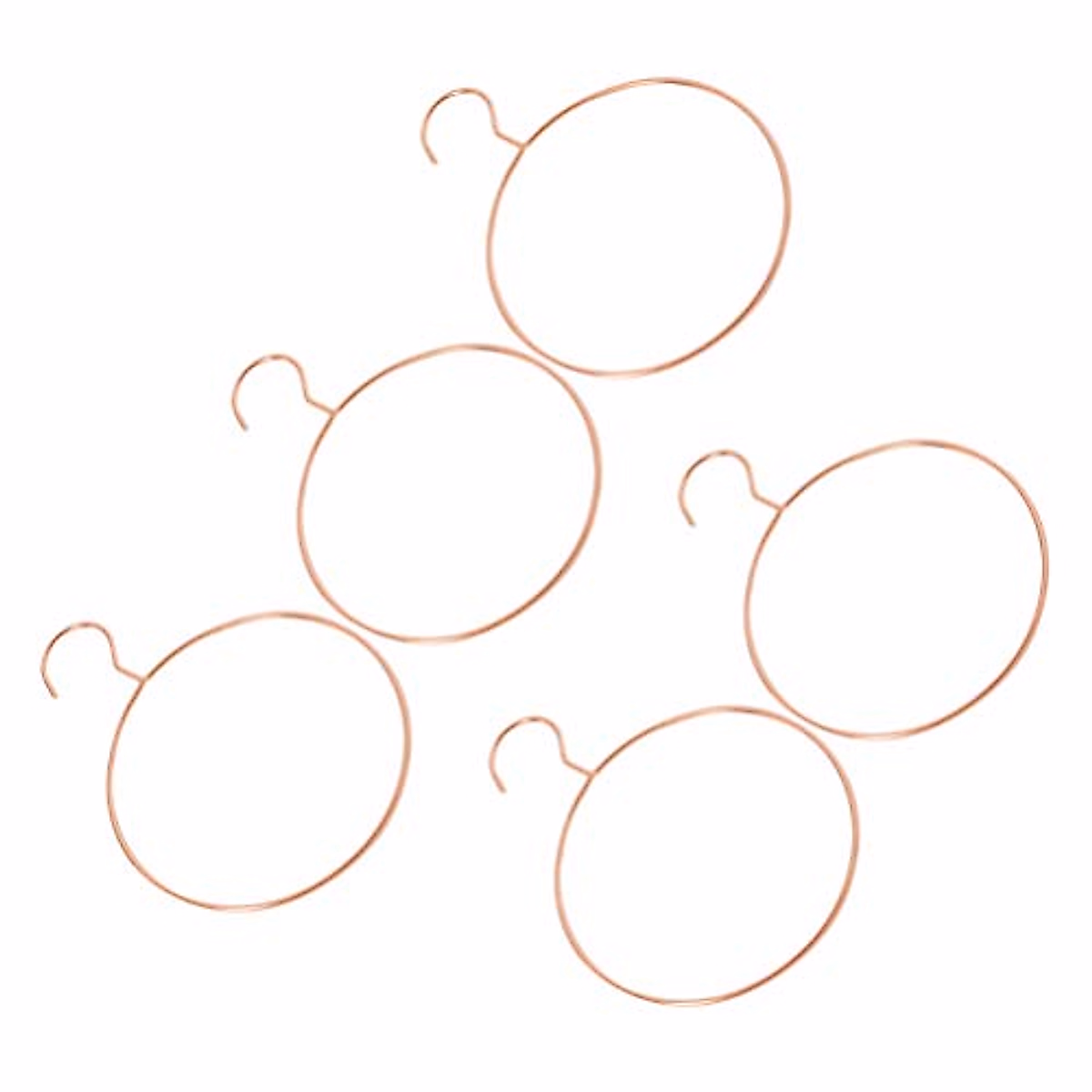 Zerodeko Laundry Rack 5pcs Round Circle Hanger Space- Saving Hanger Thong Underwears Display Ring Hanger Display Hoop Rack for Scarves Shawl and Belts Rose Gold Metal Hangers