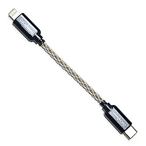 GUCraftsman OTG Cable iOS to Type C/USB C Headphone Amplifier Cable 6N Single Crystal Silver for FiiO BTR5 Q1 Q3 Q3s Qudelix 5K xDuoo Link2 XD-05PLUS E1DA 9038G3 9038S 9038D for iPhone iPad iPod Touch