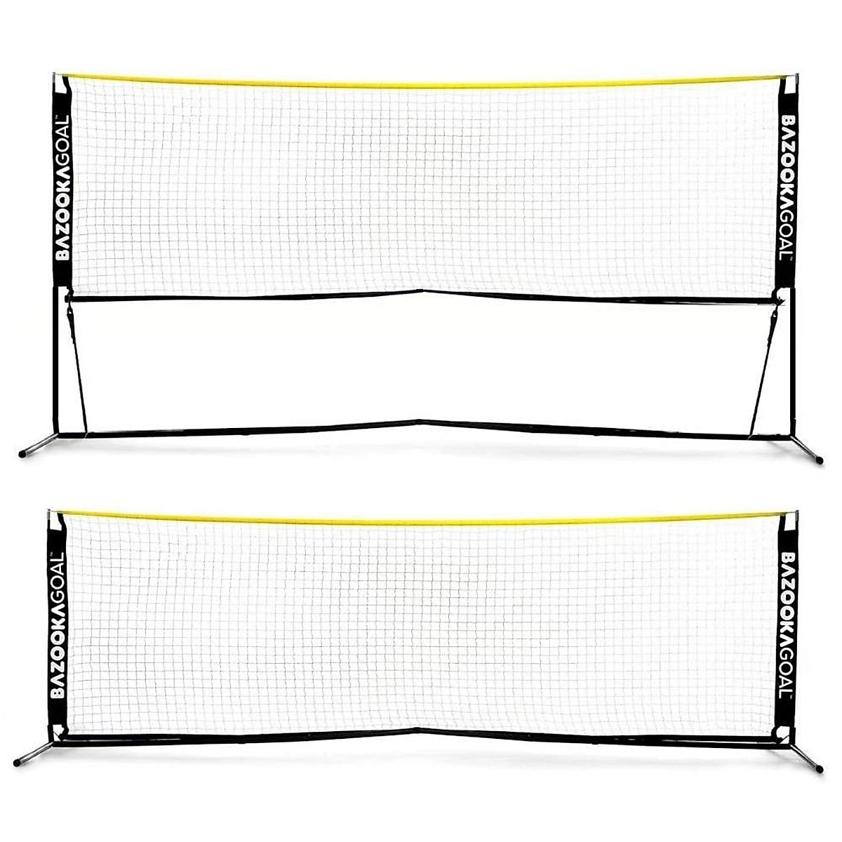 Bazookagoal Portable Soccer Tennis Net 9.8x3.3ft Complete Set – Adjustable and Foldable Training Tennis Net for Kids and Adults