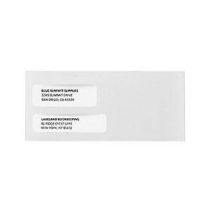 500 No. 9 Flip and Seal Double Window Security Envelopes - Designed for Quickbooks Invoices and Business Statements with Self Seal Flip Press and Seal Flap -Number 9 Size 3 7/8 Inch X 8 7/8 Inch