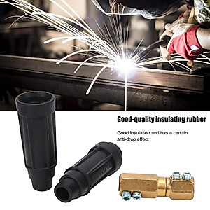 1 Set Welding Cable Connector, 250A Dinse35 Quick Disconnects, Welder Wire Extension Plug Socket for 25-35mm² (2-3AWG) Cable