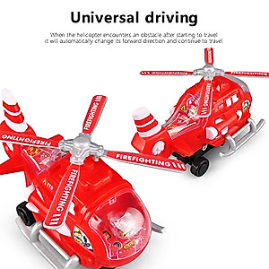 Helicopter Model Toy with Realistic Lights&Sounds Automatic Bump and Go Electric Flying Toy for Kids Small Model Toy Gift for Boys Girls (Red)