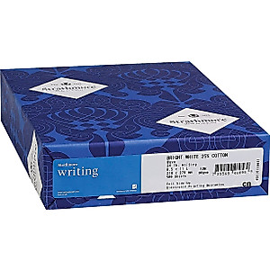 Strathmore 300068 25% Cotton Stationery 24lb 8 1/2 x 11 100% PC White 500 Sheets