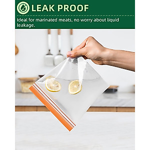 Lerine 18 Pack Reusable Freezer Bags Dishwasher Microwave Safe, Stand Up BPA Free Reusable Sandwich Bags, Silicone Free Leakproof Reusable Food Storage Bags for Meal Prep - 7Gallon 7Sandwich 4Snack