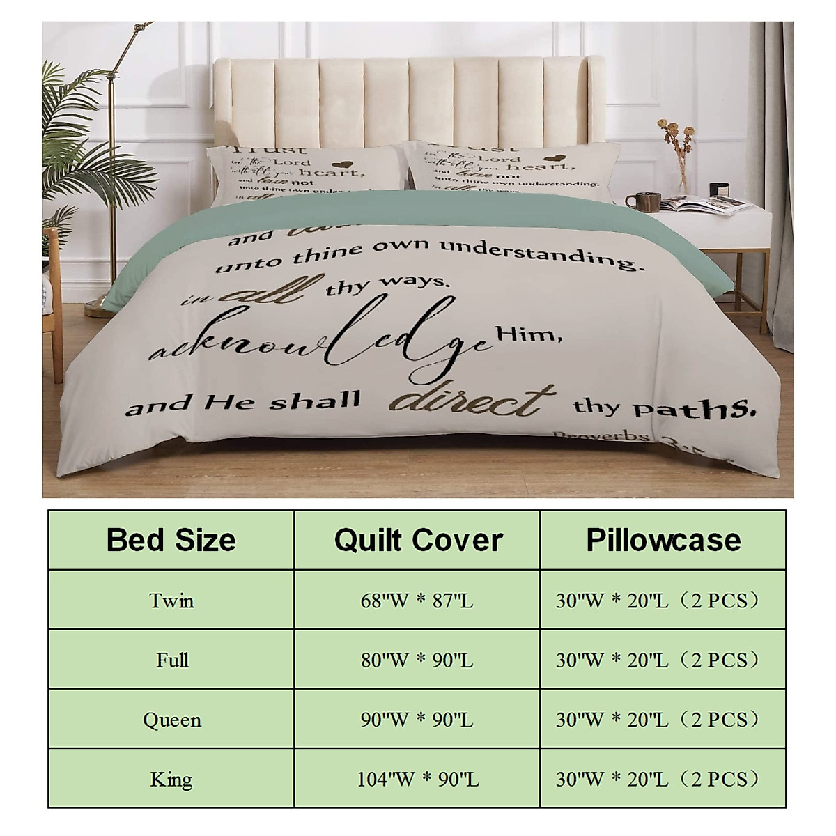 Darani Bible Verse Inspirational Prayers Religious Christian Gift Duvet Cover Queen 90 x 90 in Ultra Soft Washed Microfiber Comforter Cover Sets 3 Pieces (1 Duvet Cover + 2 Pillow Shams)