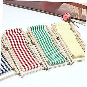 Homoyoyo 2pcs Deck Chair Model Mini Folding Chair Decorative Outdoor Decor Outdoor Tables and Chairs Mini Deck Chair Mini Foldable Recliner Mini Furniture Simulation Recliner Model Green