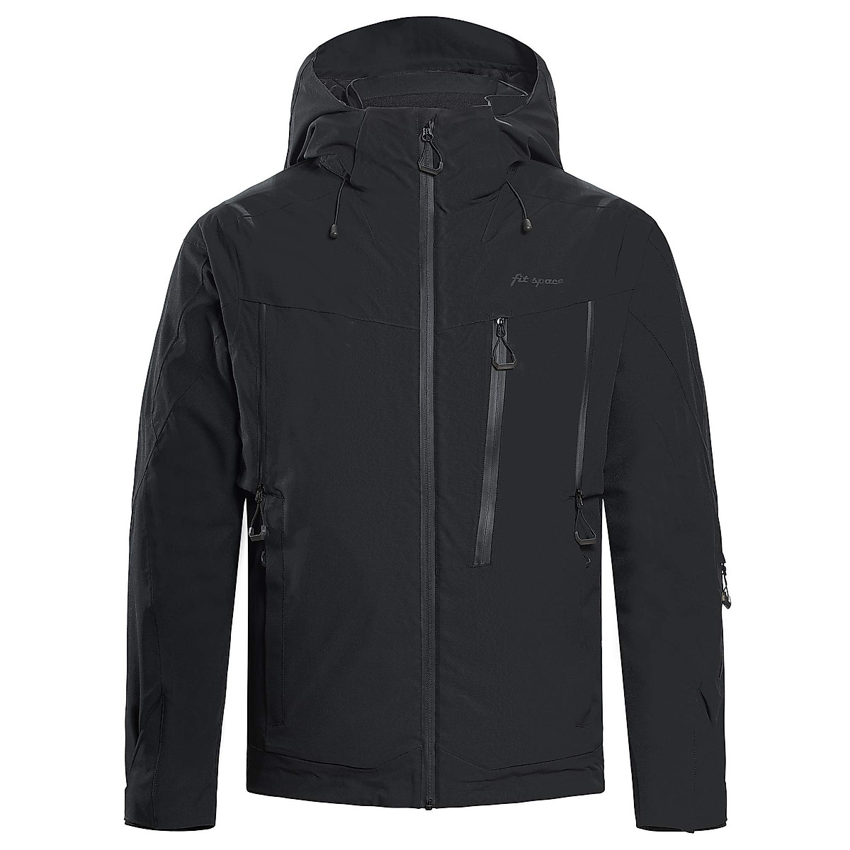 fit space Snow Ski Jacket for Men Windproof Waterproof Breathable Insulated Snowboard Coat(Charcoal,S)