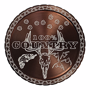 DipLidz Engraved snuff lid 100% Country (Brown, 5250-Copenhagen plastic Skoal-Redman-Kayak)