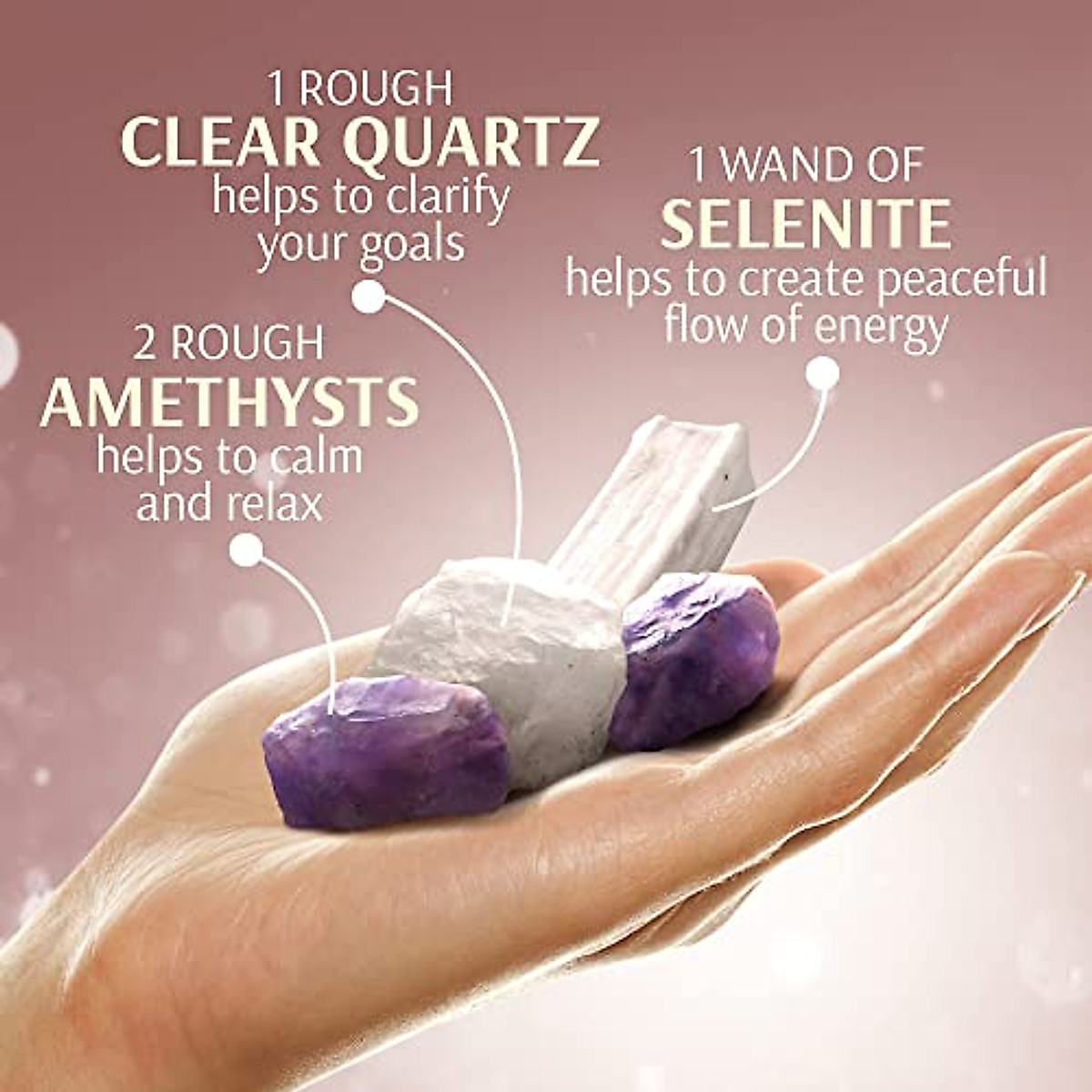 Extra Large Healing Crystals Candle, Crystal Gifts for Women - Amethyst 12 oz Manifestation Candle with Crystals Inside for Gemini Gifts for Women | Zodiac Candle Gifts | Lavender Soothing Crystals