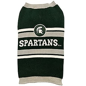 Pets First NCAA Michigan State Spartans Dog Sweater, Size Extra Small. Warm and Cozy Knit Pet Sweater with NCAA Team Logo, Best Puppy Sweater for Large and Small Dogs, Team Color (MS-4179-XS)