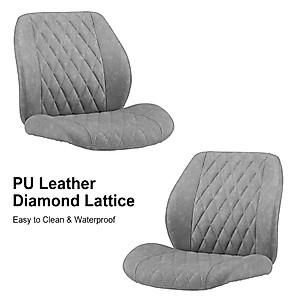 YFO Home Office Desk Chair Office Rubber Chair Casters Ergonomic Computer Chair with Lumbar Support Adjustable Height Rolling Swivel Chair Executive Task Armrests Chair, Grey Leather