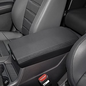 INTGET for 2025 2024 2023 Honda CRV Center Console Cover Leather Middle Armrest Cover Center Console Lid Protector for Honda CRV 2025 Accessories (Black Leather Console Cover)
