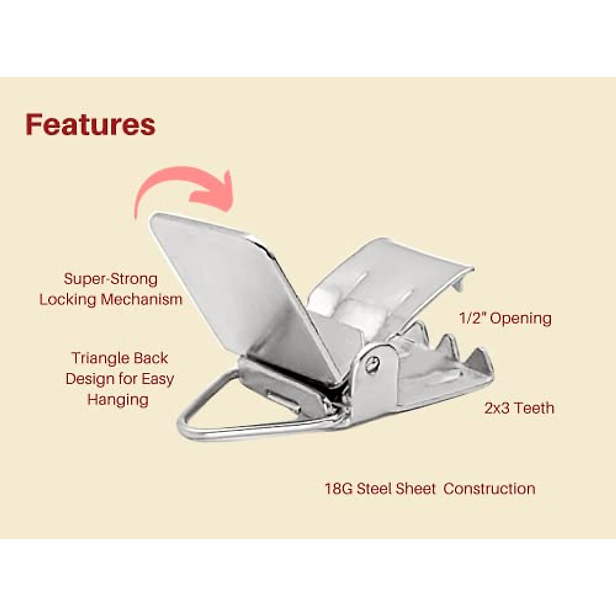 Hanging Clips Pack of 10 Triangle Back Medium Power for Tapestry Small Rugs,Towel, Shawl and Paintings by Wise Linkers …