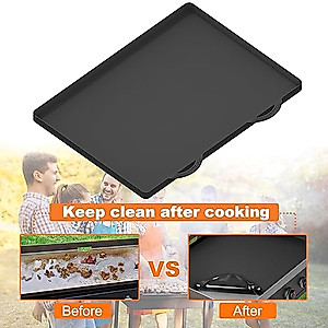 Upgraded Silicone Griddle Mat for Blackstone 22 Inch Griddle, Blackstone Griddle Mat 22 inch, Heavy Duty Food Grade Blackstone Griddle Accessories Protect Grill from Insects, Debris and Rust,Black