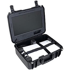 Case Club Portable Gaming Station with Built-in 18.5" Monitor - Fits PlayStation 5, 1 Controller, 2 Games & Has a Built-in Fan to Expel Heat - Hard-Shelled PS5 Travel Case is Waterproof & Lockable