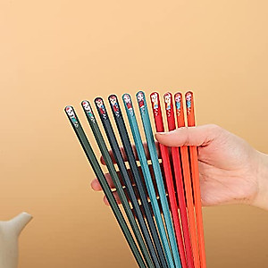 Kyraton Fiberglass Chopsticks 10 Pairs , Non Slip Reusable Chop Sticks for Food, Japanese Chinese Korean Chopsticks, Easy to Use, Dishwasher Safe, 9.5 Inch