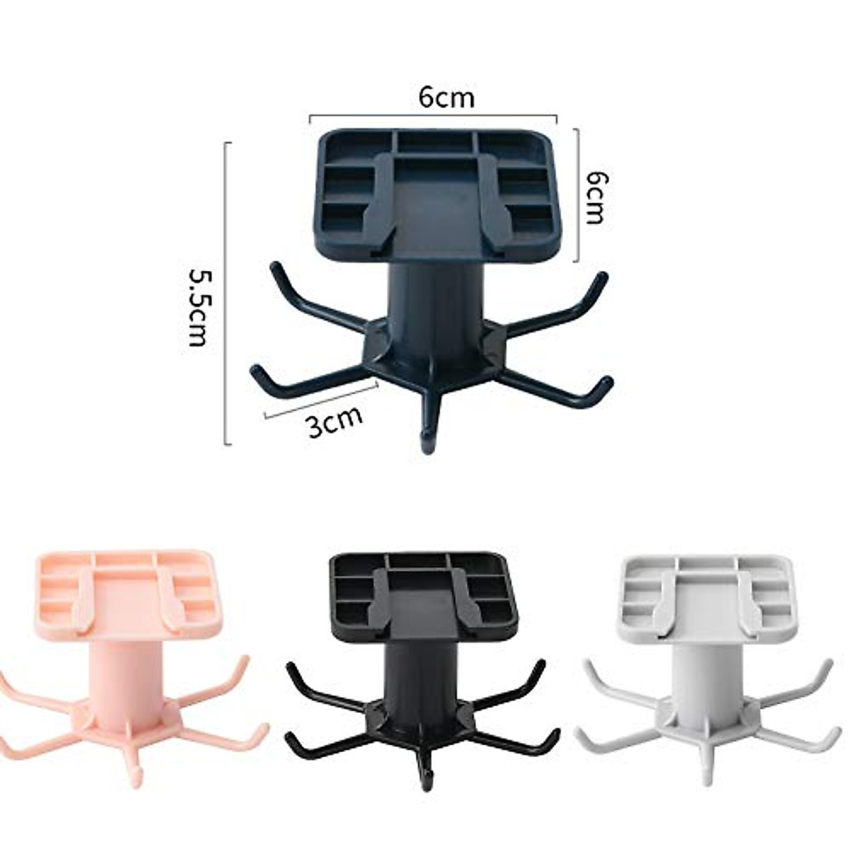 LING Home Storage Hooks, Wall-Mounted Utensils Hanger, Adjustable Rotating Hooks, Under Cabinet Utensil Holder Hanger Hook for Kitchen and Bathroom 3 Pack