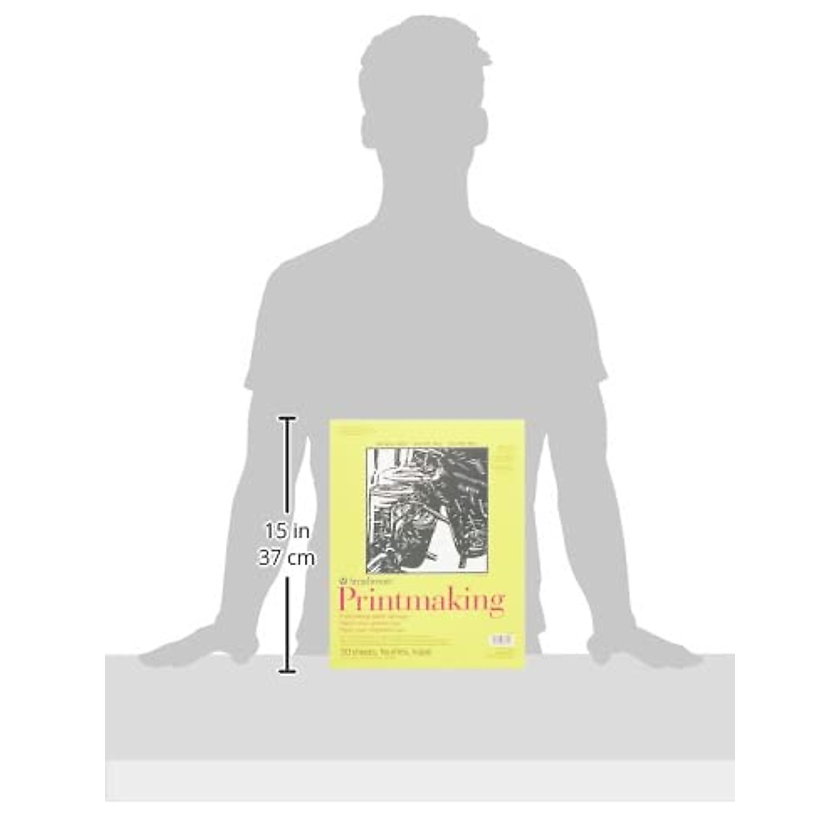 Strathmore 300 Series Printmaking Paper Pad, Glue Bound, 11x14 inches, 30 Sheets (120g) - Artist Paper for Adults and Students - Block Printing, Linocut, Screen Printing