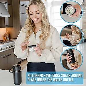 Newage Water Bottle Storage (Blue) 12oz (Stainless Steel, Straw Lid, Leak-Proof, Extra Compartment, Insulated, Powder Coated, Durable Carry Handle) Men, Women, & Kids