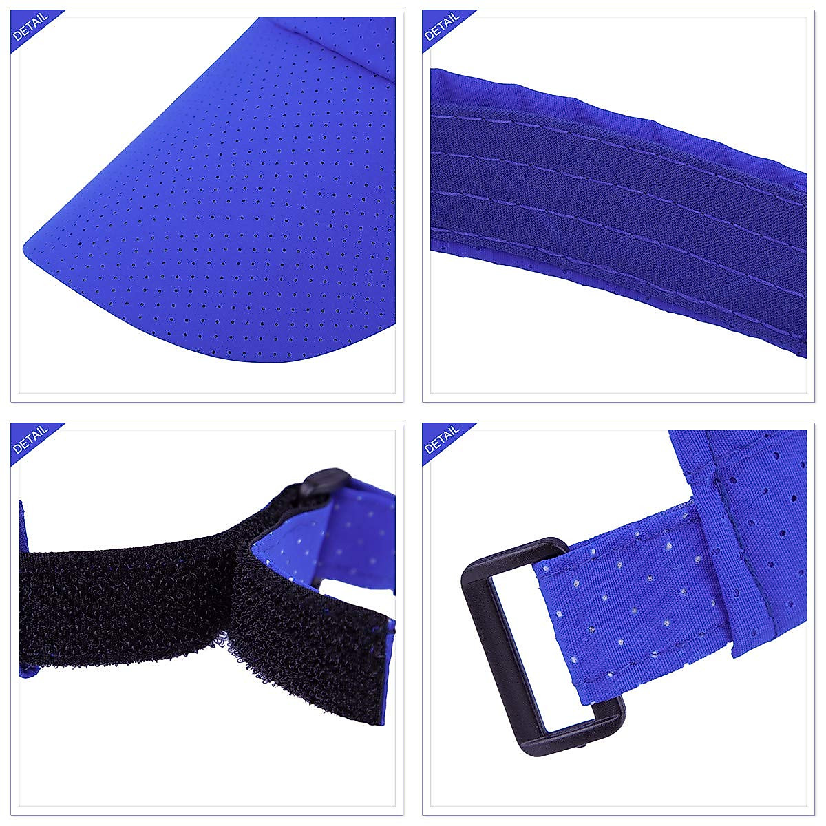 Sportmusies Sun Sport Visors Hat Fits Men Women, Running Golf Beach Cap Extra Long Brim Quick Dry Summer Royal Blue