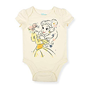 Disney Princess 5-Pack Girls Leotard Bodysuits for Infants and Newborn Babys