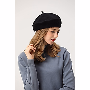BEYLRZID French Beret-Classic Wool Beret Solid Color Womens Beret Cap Hat