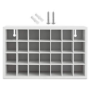 Paint Bottle Organizer with 28 Compartments for Artists Craft Supply Storage, Artwork, Drawing, and Painting (White, 12.5 x 3.5 x 7.4 In)